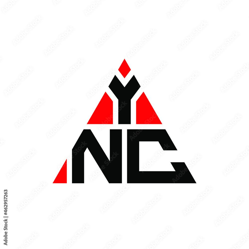 YNC triangle letter logo design with triangle shape. YNC triangle logo ...