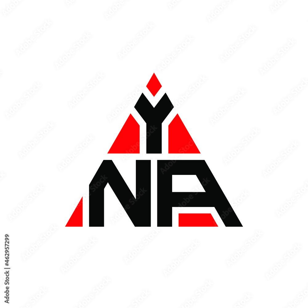 YNA triangle letter logo design with triangle shape. YNA triangle logo ...