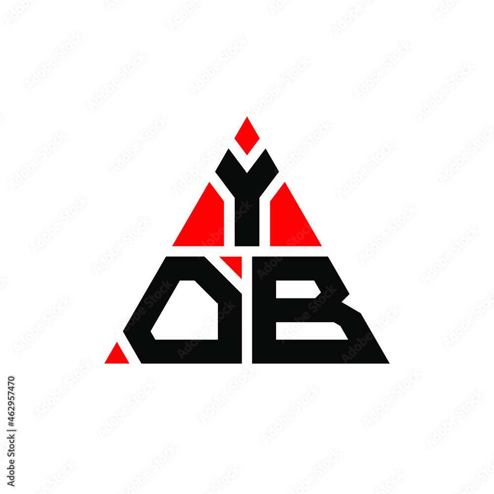YOB triangle letter logo design with triangle shape. YOB triangle logo ...