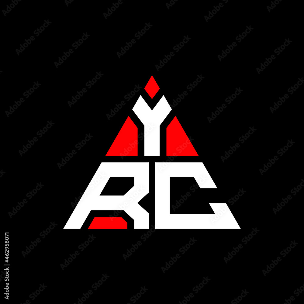 YRC triangle letter logo design with triangle shape. YRC triangle logo ...
