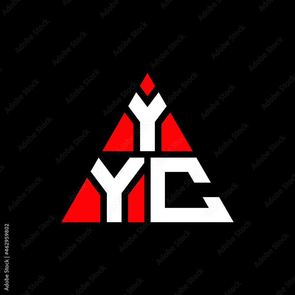 YYC triangle letter logo design with triangle shape. YYC triangle logo ...