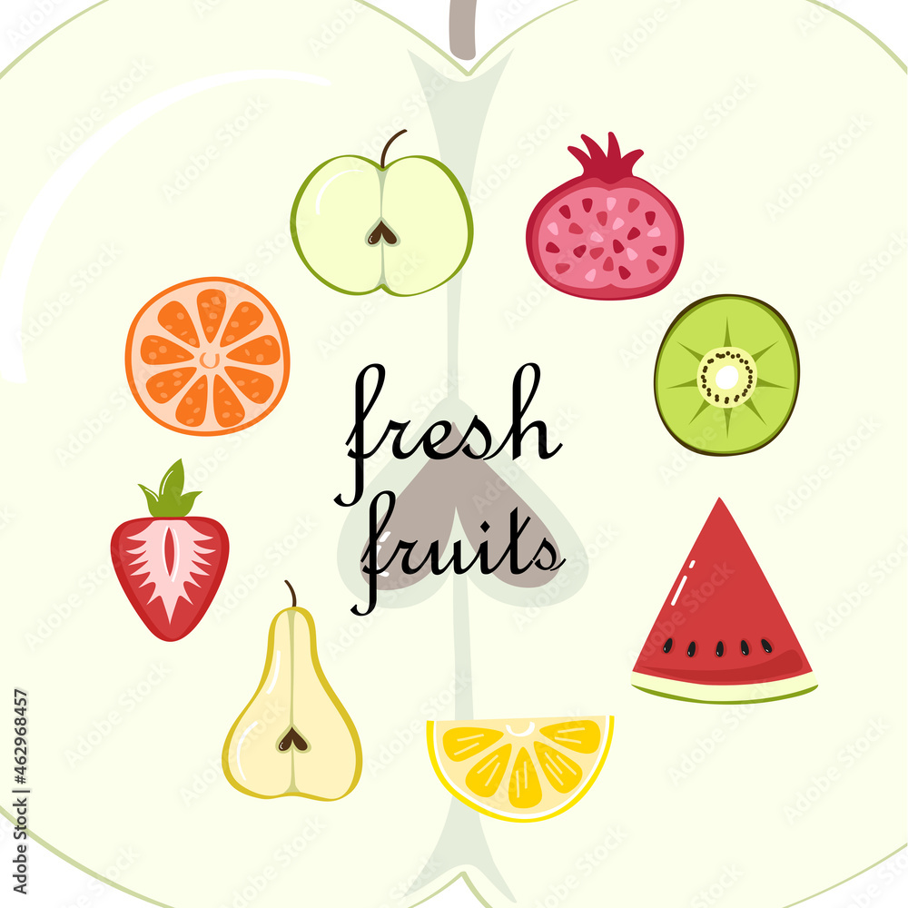 Fruit hand drawn vector isolated on white background. Collection of ...