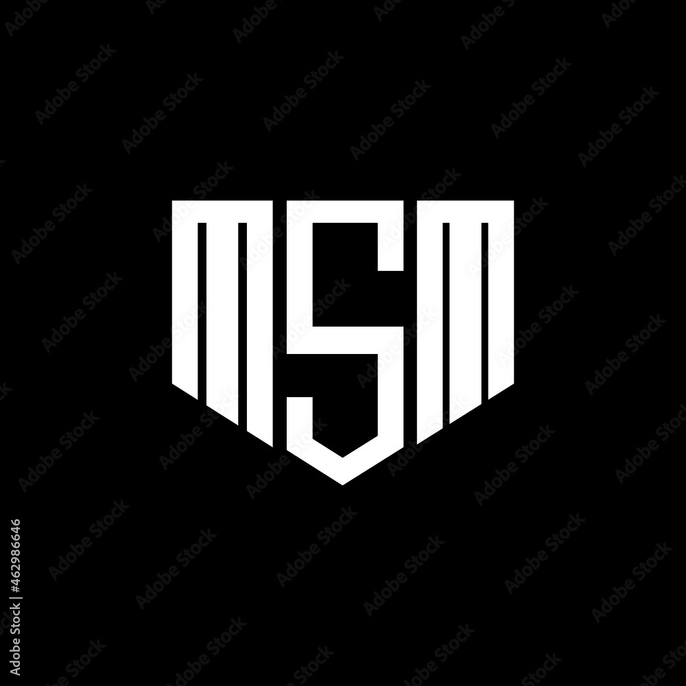 MSM letter logo design with black background in illustrator, vector ...