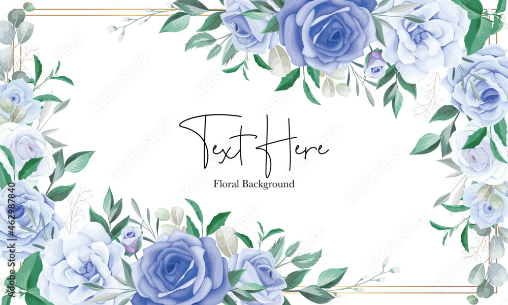 Vector Blue Flower Frame