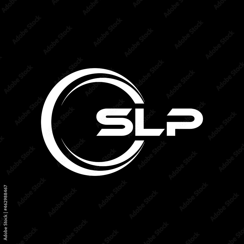 SLP letter logo design with black background in illustrator, vector ...
