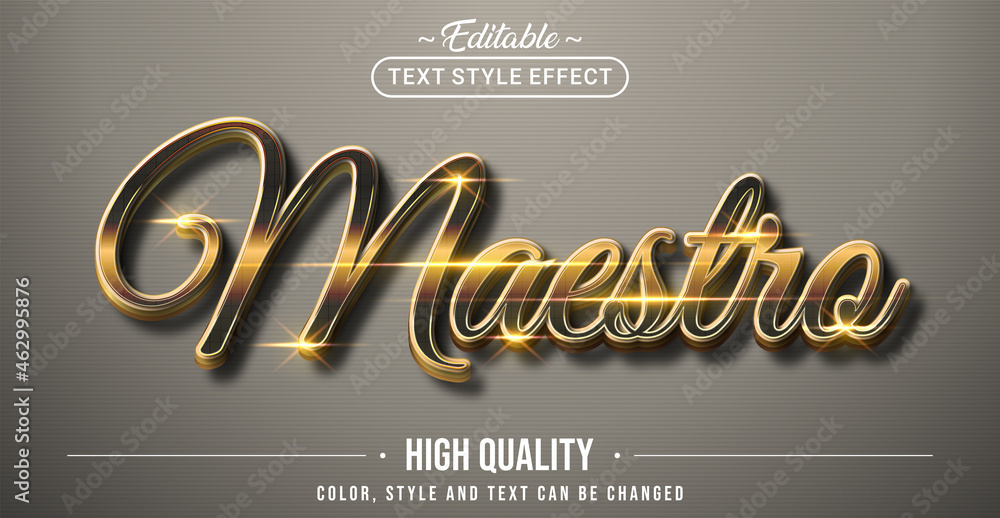 Editable text style effect - Maestro text style theme. Stock Vector ...