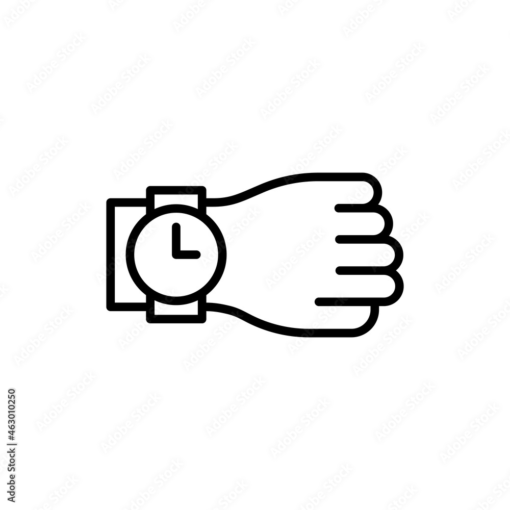 Smartwatch on the human hand icon isolated on white background ...