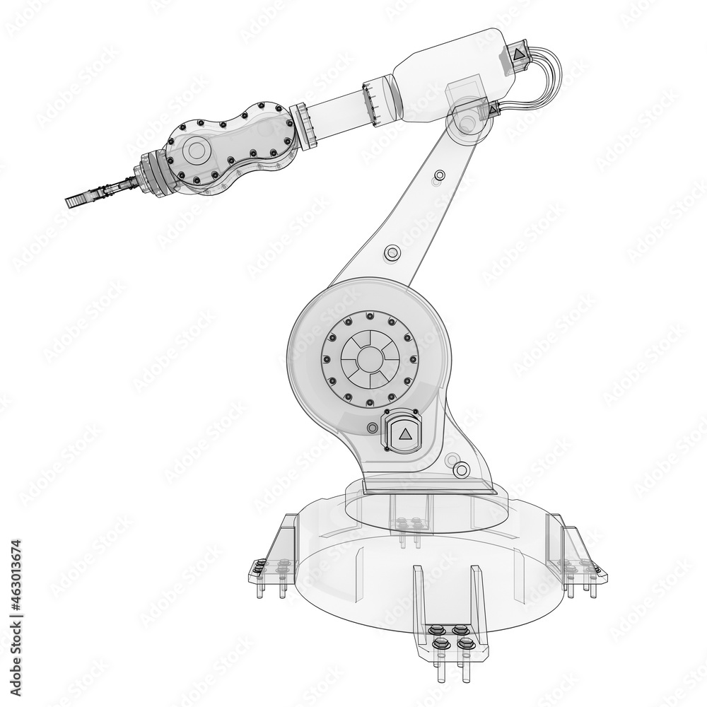 Robotic arm for any work in a factory or production. Mechatronic ...