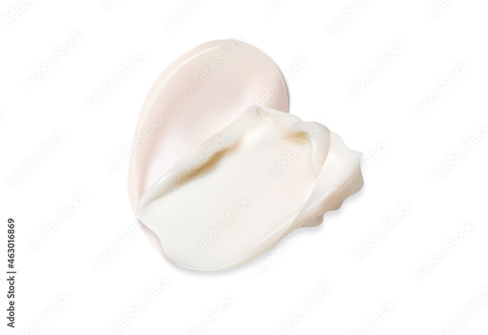 Cream texture stroke isolated on transparent background. Facial creme ...