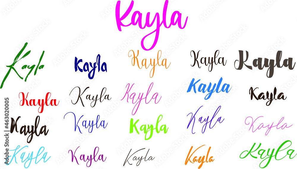 Kayla Baby Girl Name in Multiple Font Styles Typography Text Stock ...