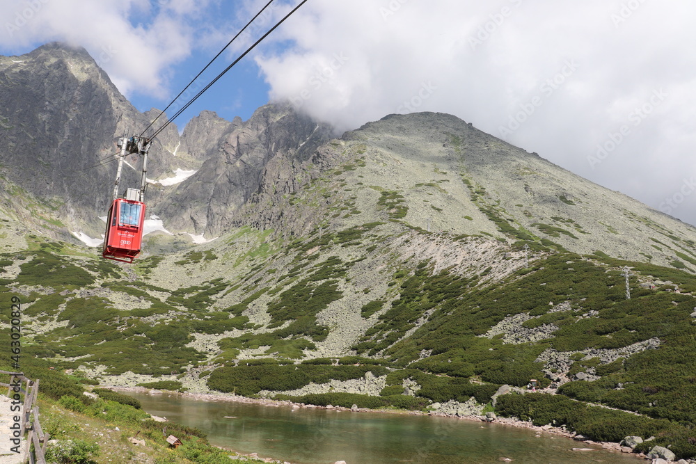 cable car in the mountains, mountain, sky, cable, landscape, mountains ...