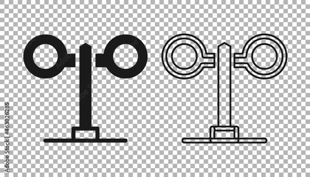 Black Train traffic light icon isolated on transparent background ...