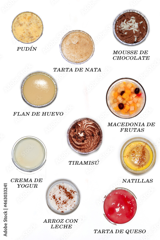 CARTA DE POSTRES Stock Photo | Adobe Stock