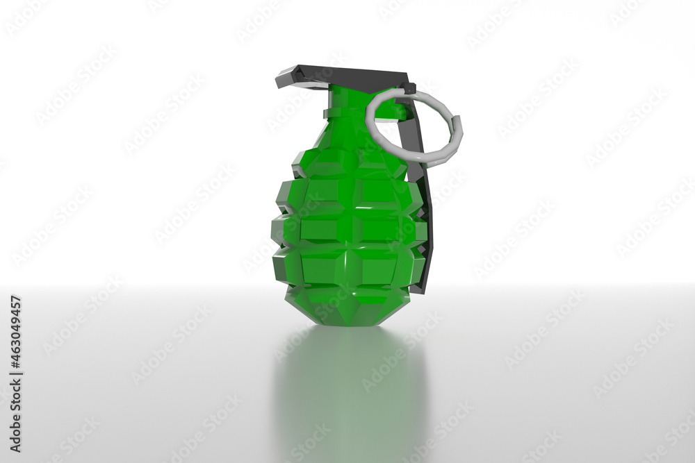 Cartoon frag grenade on white background with shadow Stock Illustration ...