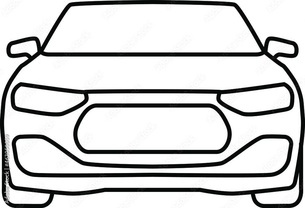 Car front line icon. Simple outline style sign symbol. Auto, view ...