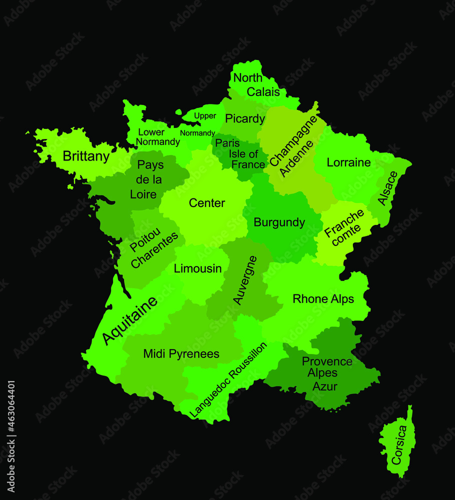 Editable vector map of France vector silhouette illustration isolated ...