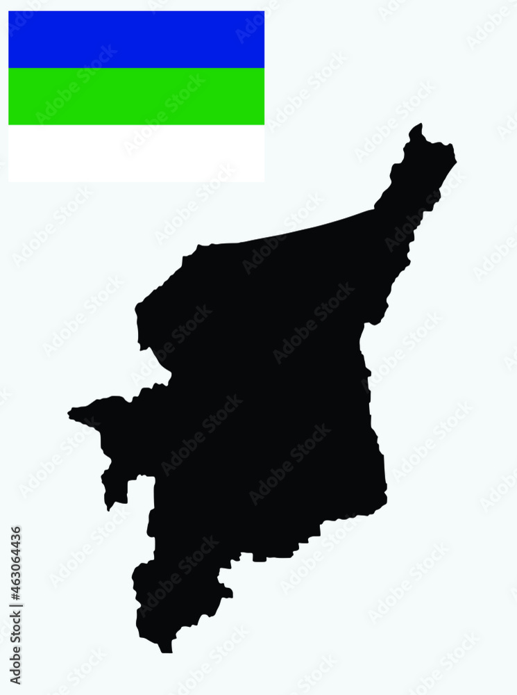 Komi vector map silhouette isolated on white background. High detailed ...