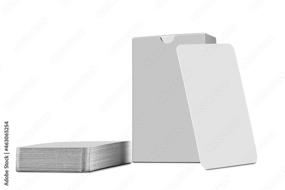 Stack of playing cards with box isolated on white Stock Illustration ...