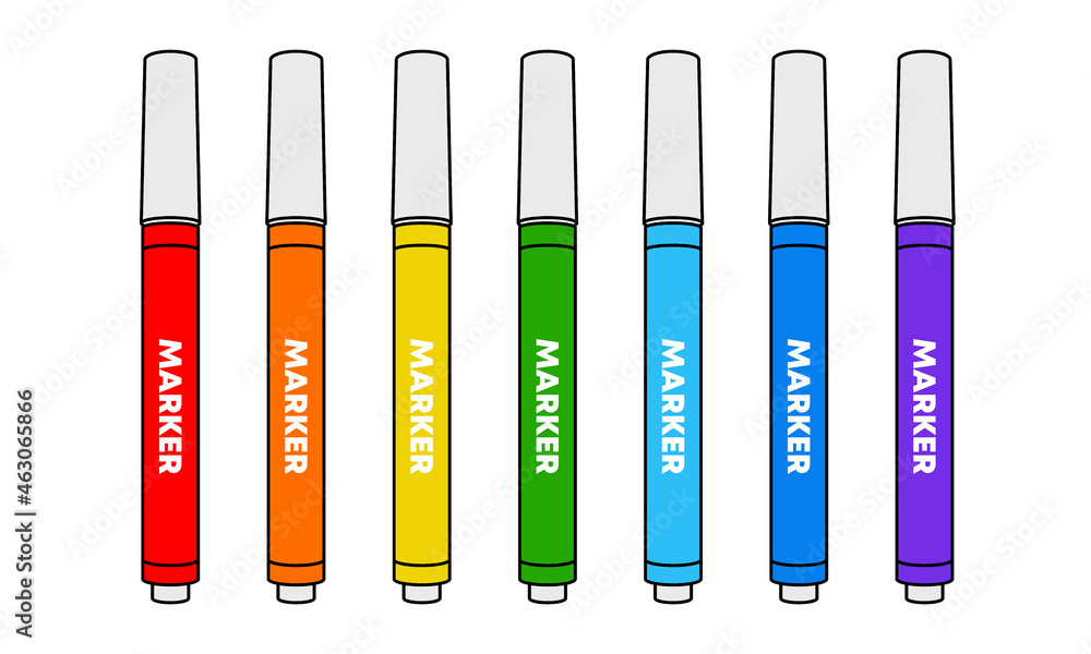 Colorful marker pen for Children and School. Kids vivid painting tools ...