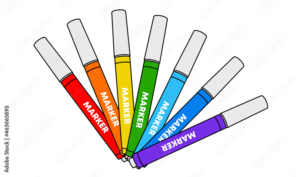 Colorful marker pen for Children and School. Kids vivid painting tools ...
