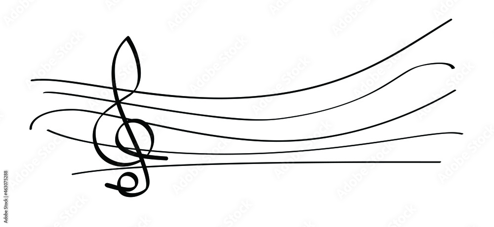 Musical note line patern. Flat vector notes wave sign. Staff and music ...