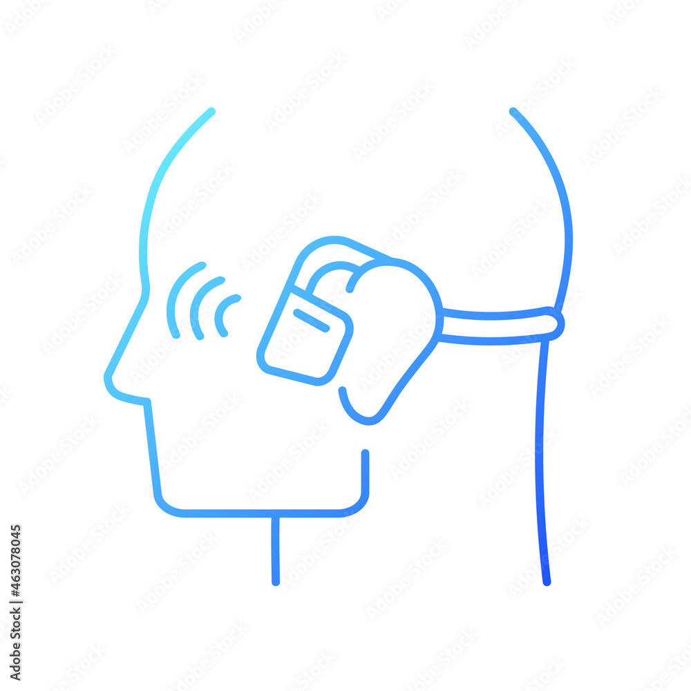 Open ear wireless headphones gradient linear vector icon. Bone ...