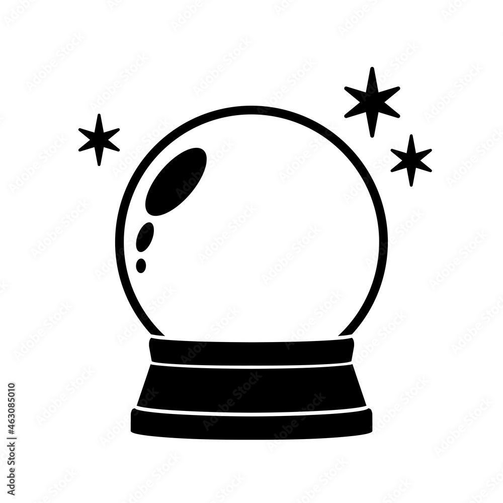Vector black crystal ball icon on white Stock Vector | Adobe Stock