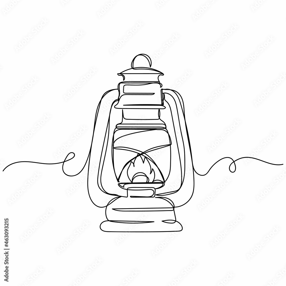 Continuous one single line drawing of stylish christmas lamp in ...