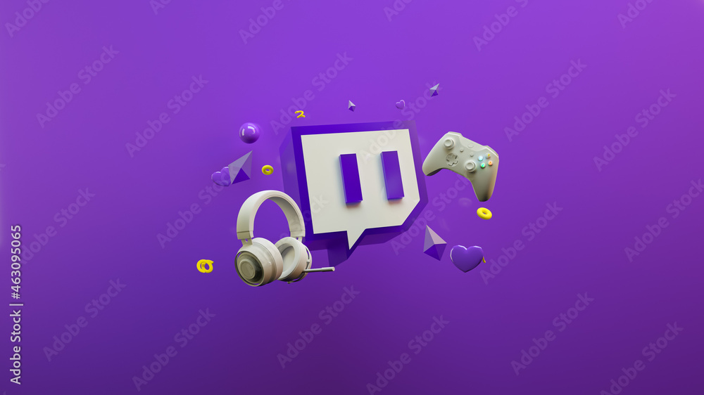 Streaming platform background logo, 3d illustration Stock Illustration ...