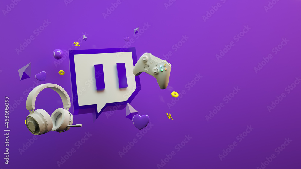 Streaming platform background logo, 3d illustration Stock Illustration ...