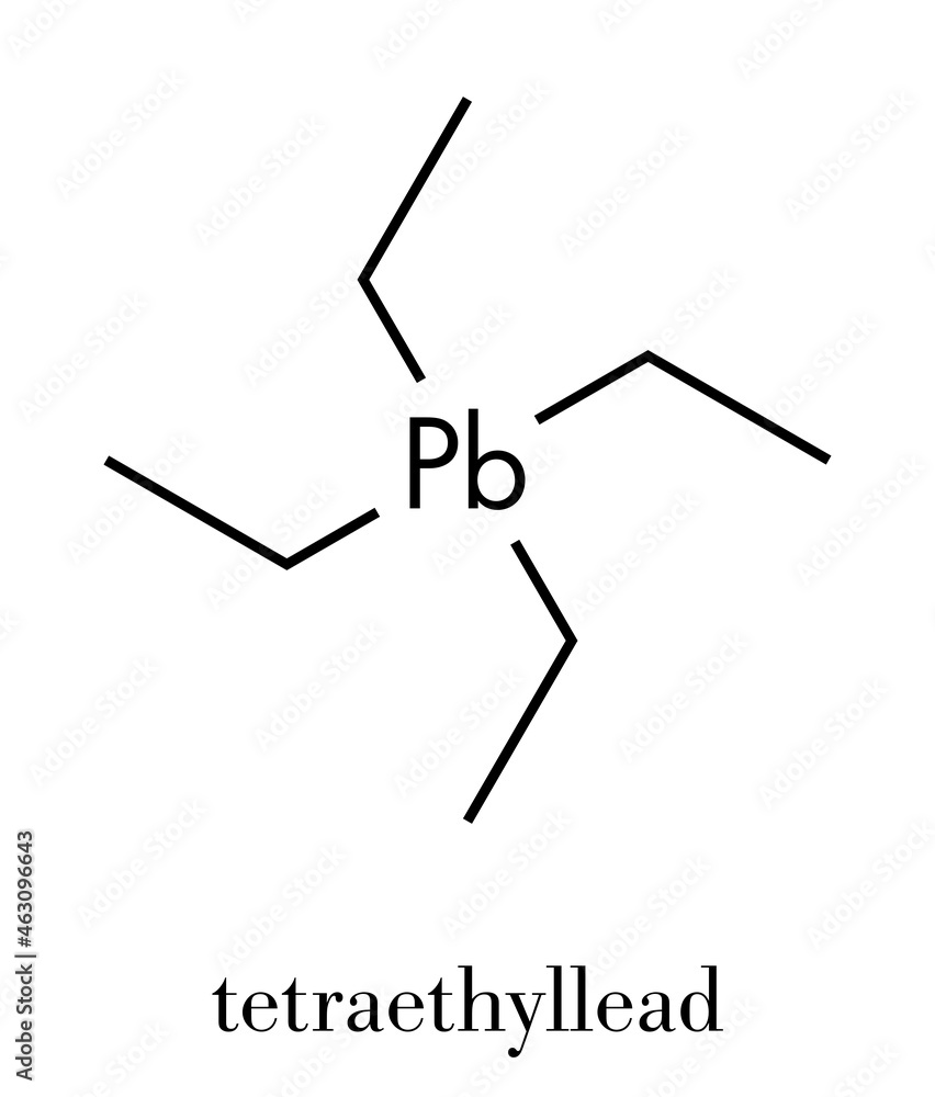 Tetraethyllead gasoline octane booster molecule. Neurotoxic organolead ...