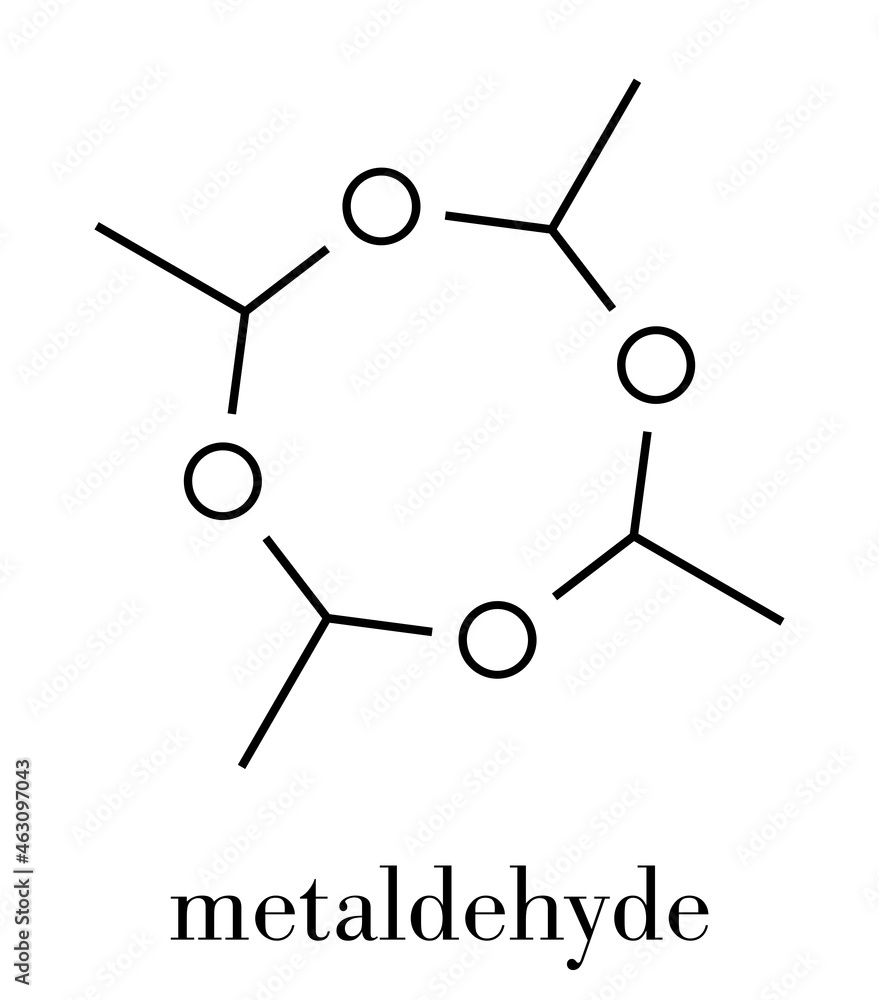 Metaldehyde pesticide molecule. Used against slugs and snails and as ...