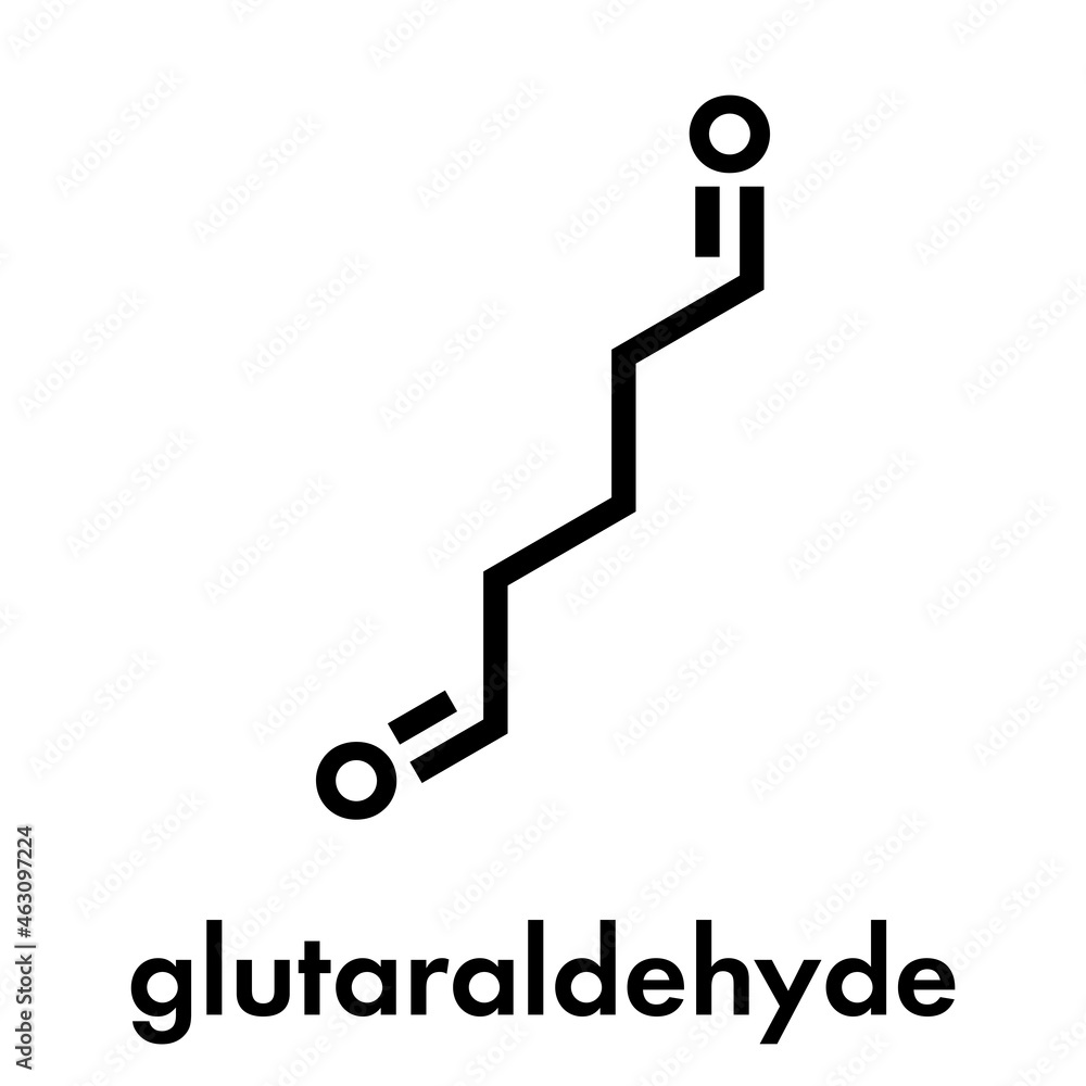 Glutaraldehyde (glutaral) disinfectant molecule. Used in disinfection ...