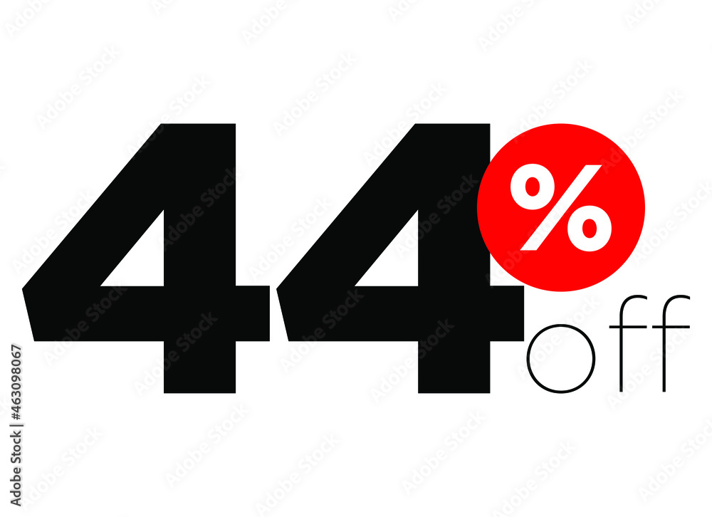 44%. number forty-four percent off. modern font to use as a tag in ...