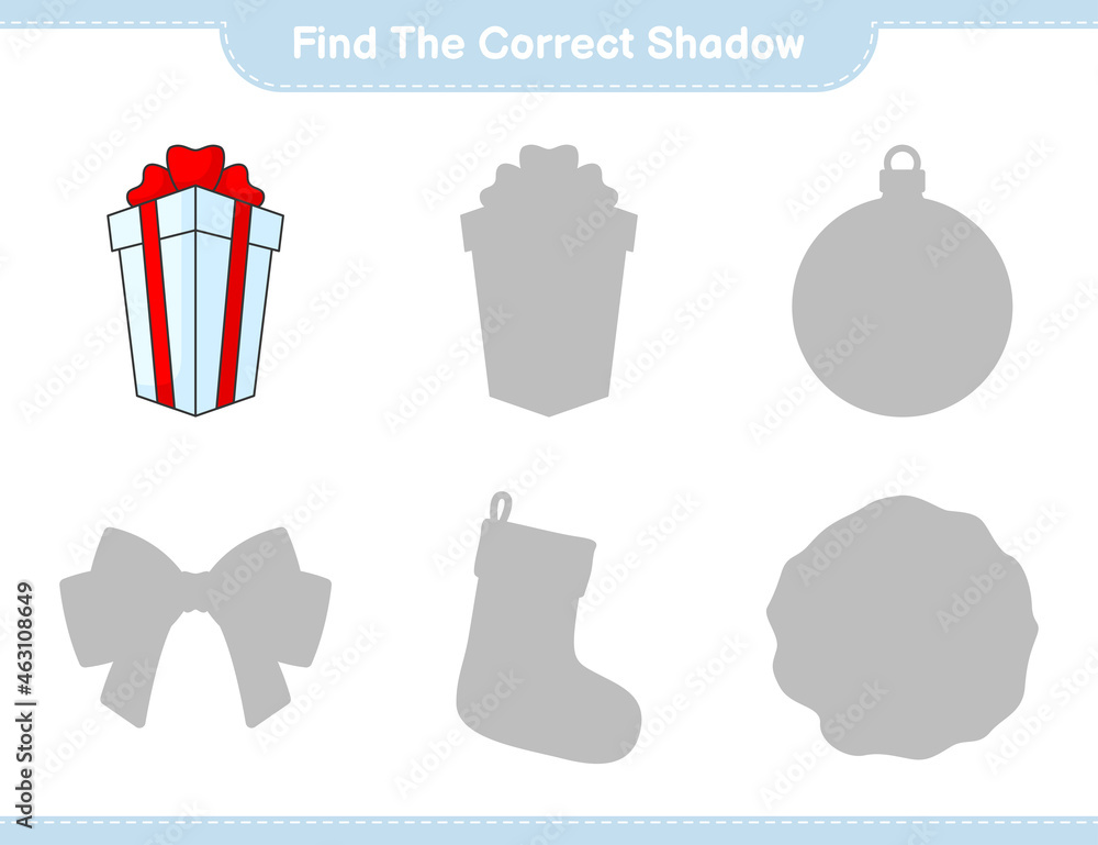 Find the correct shadow. Find and match the correct shadow of Box Gift ...