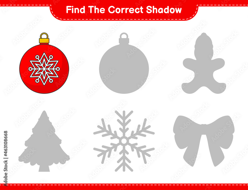 Find the correct shadow. Find and match the correct shadow of Christmas ...