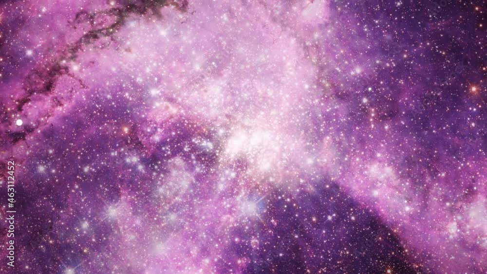 Seamless loop galaxy exploration through outer space towards beautiful ...