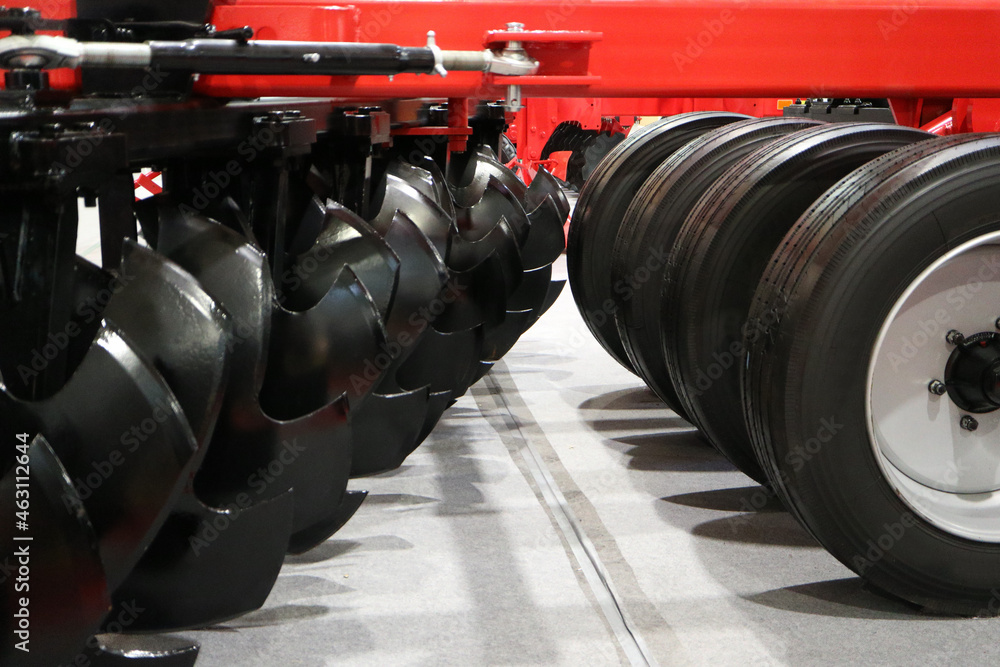 Parts and components of agricultural machines. Plough. Harrow ...