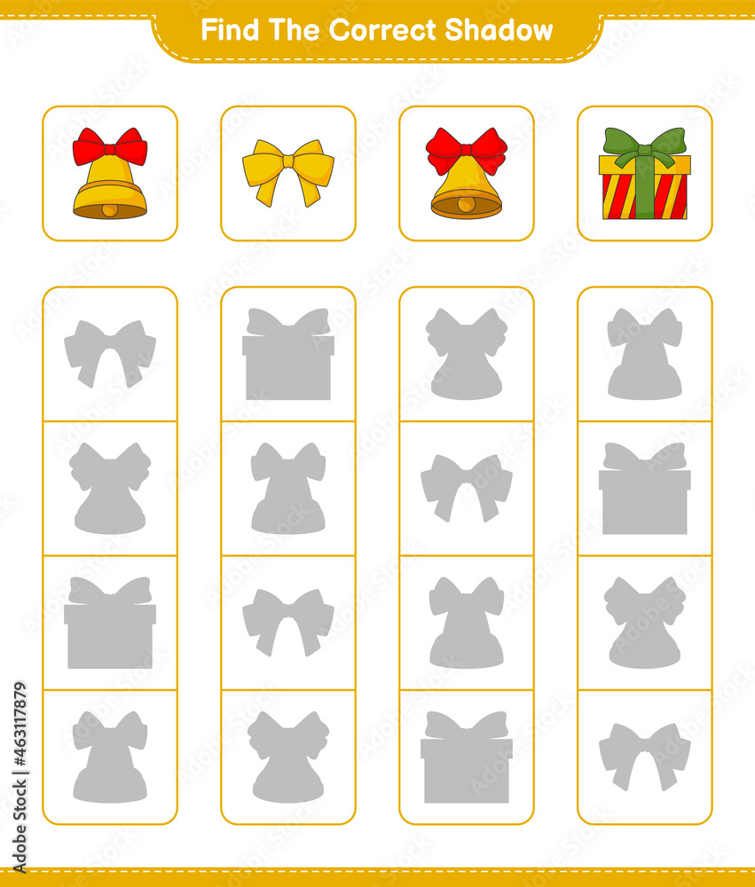 Find the correct shadow. Find and match the correct shadow of Christmas ...