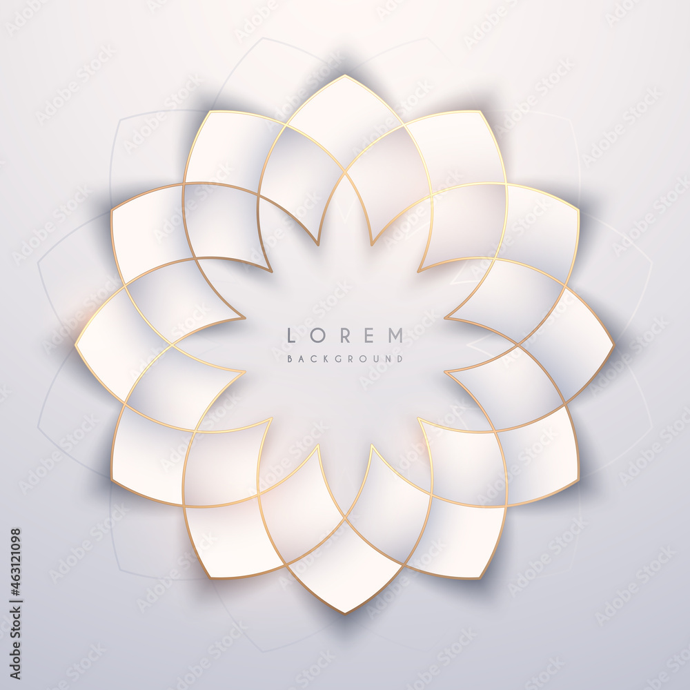 Abstract luxury white and gold geometric shapes background Stock Vector ...