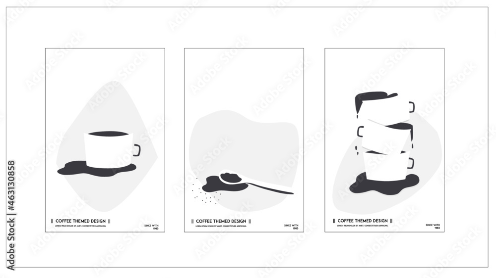 Set of coffee composition in minimalist design. Design idea for ...