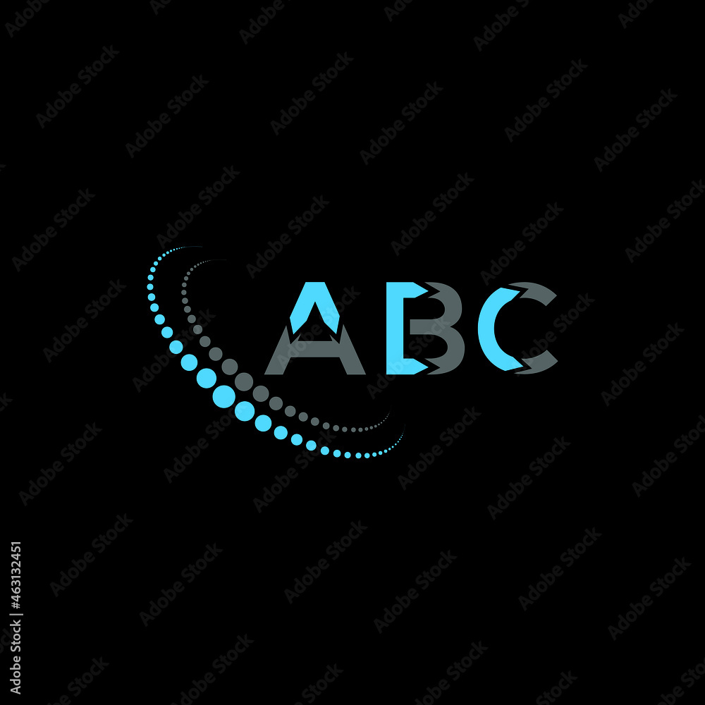 ABC letter logo design on black background.ABC creative initials letter ...