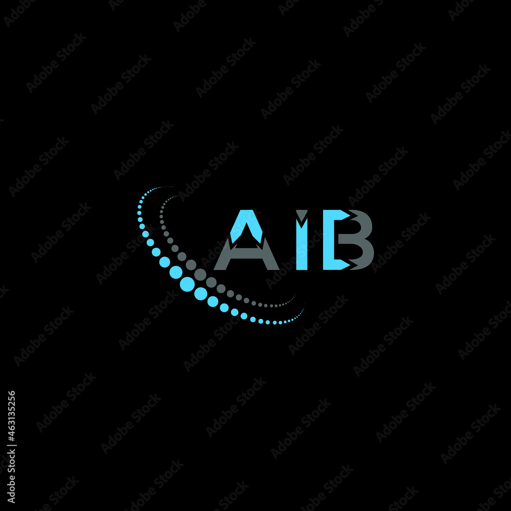 AIB letter logo design on black background.AIB creative initials letter ...