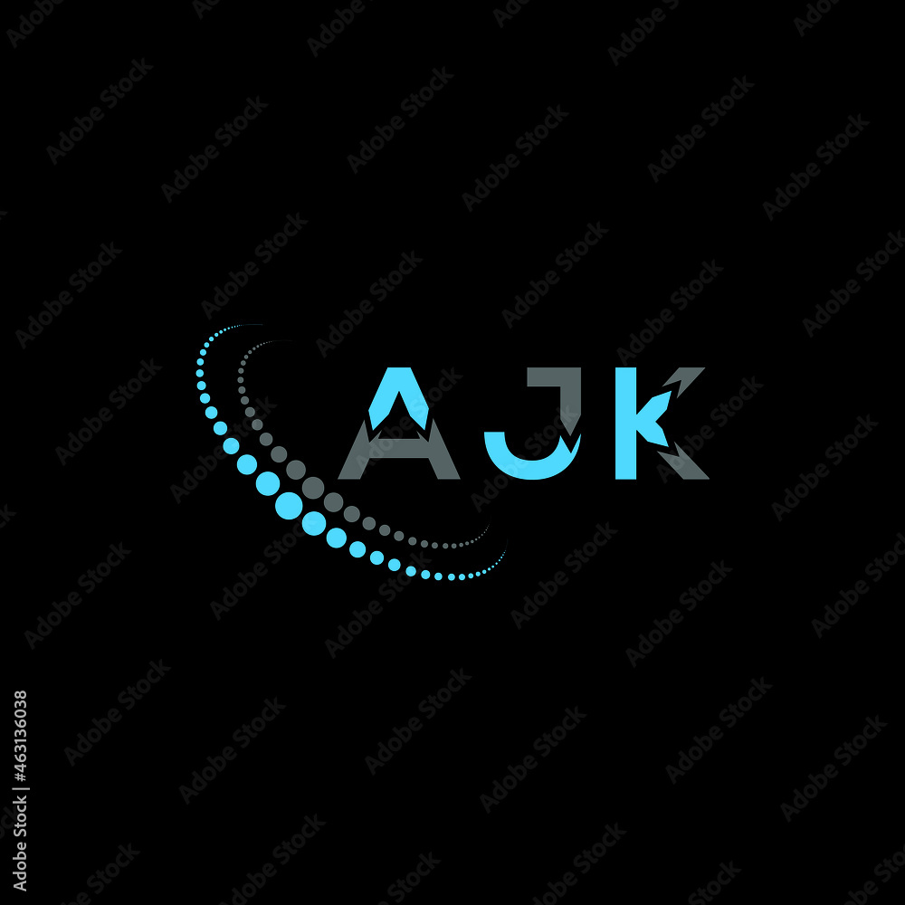 AJK letter logo design on black background.AJK creative initials letter ...