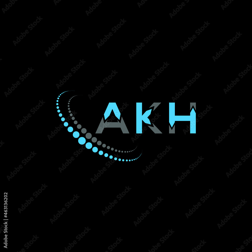 AKH letter logo design on black background.AKH creative initials letter ...