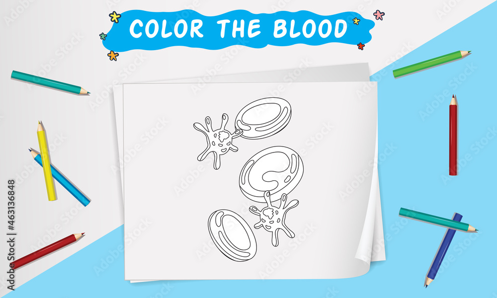 Color The Blood - Human Internal Anatomy Coloring Page Stock Vector ...