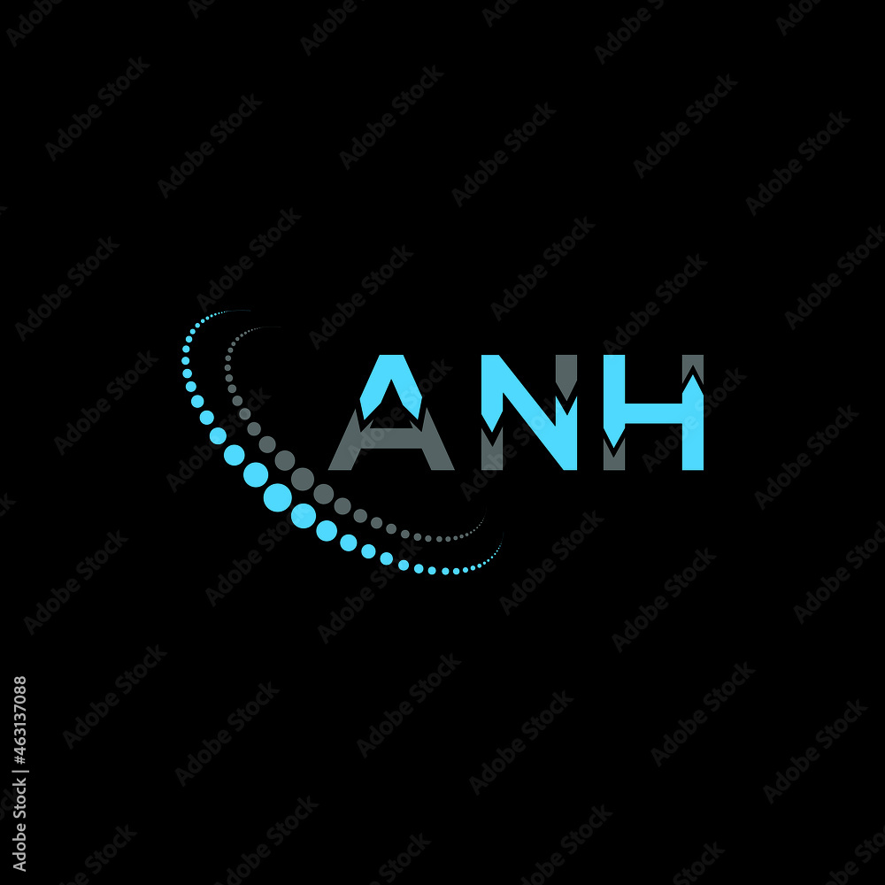 ANH letter logo design on black background.ANH creative initials letter ...