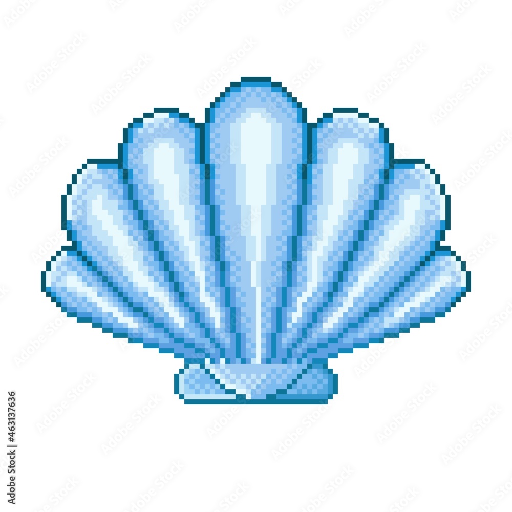 Shell icon pixel art. Clam pixel art. Vector illustration. Stock Vector ...