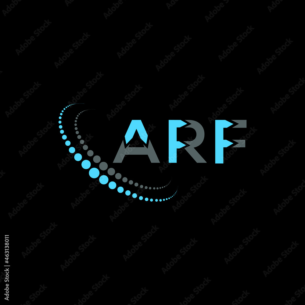 ARF letter logo design on black background.ARF creative initials letter ...