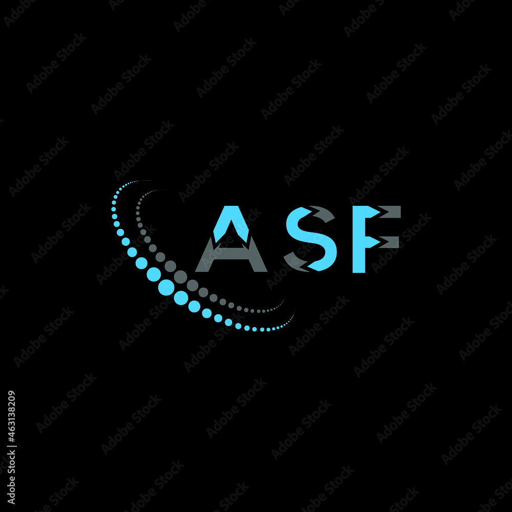 ASF letter logo design on black background.ASF creative initials letter ...